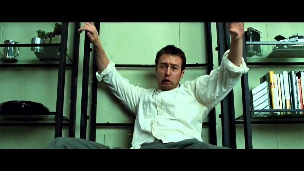 fight club jack hits himself - YouTube