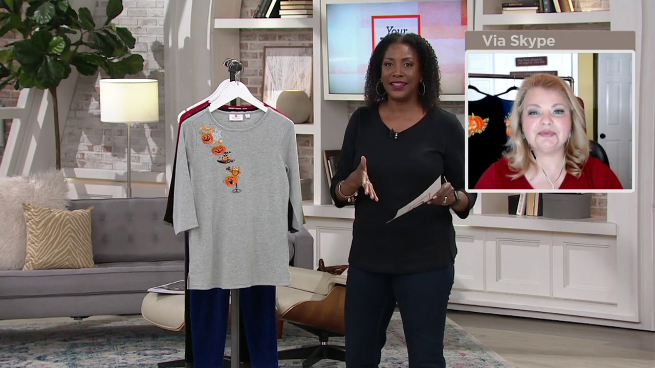 Quacker Factory Embroidered 3/4-Sleeve Top with Charm on QVC - YouTube