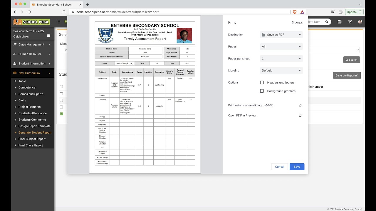 How to Generate Students Reports for New Competency Based Curriculum in ...