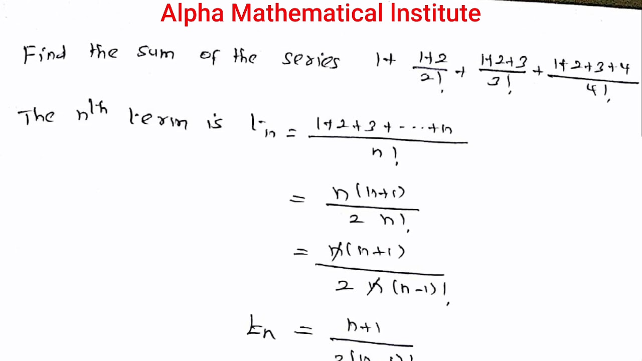 Finding The Sum Of The Series Using Exponential Function YouTube