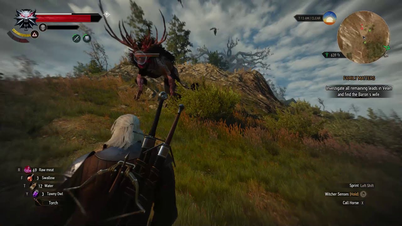 The Witcher 3 - Fiend - Demon spawn with antlers - YouTube
