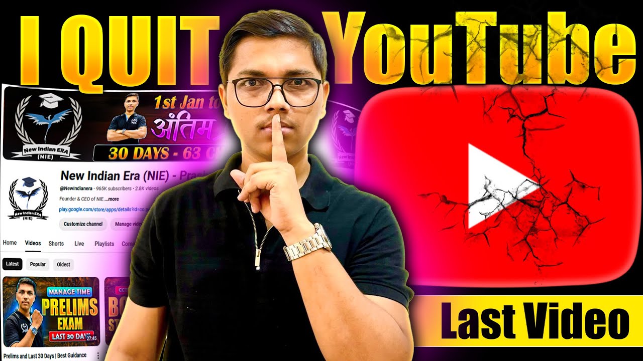 I QUIT YouTube !!! 🙏 - YouTube