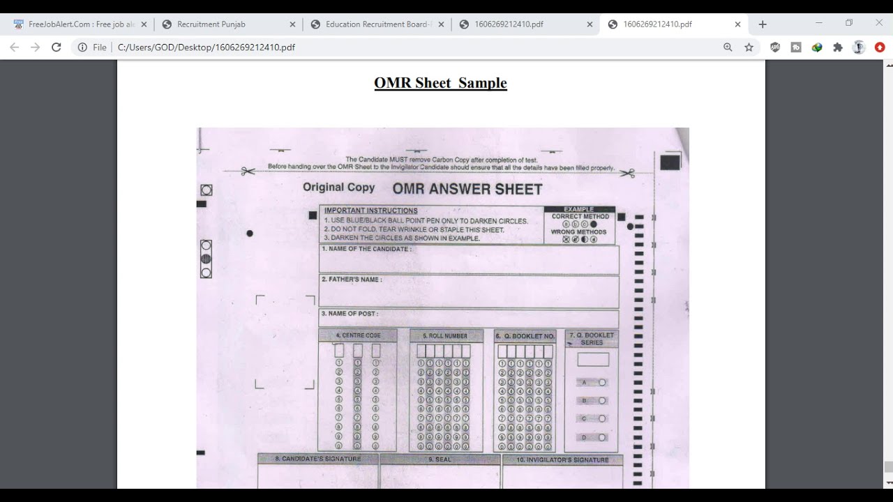 OMR SHEET Ett Exam and Attdandance Sheet Filling - YouTube