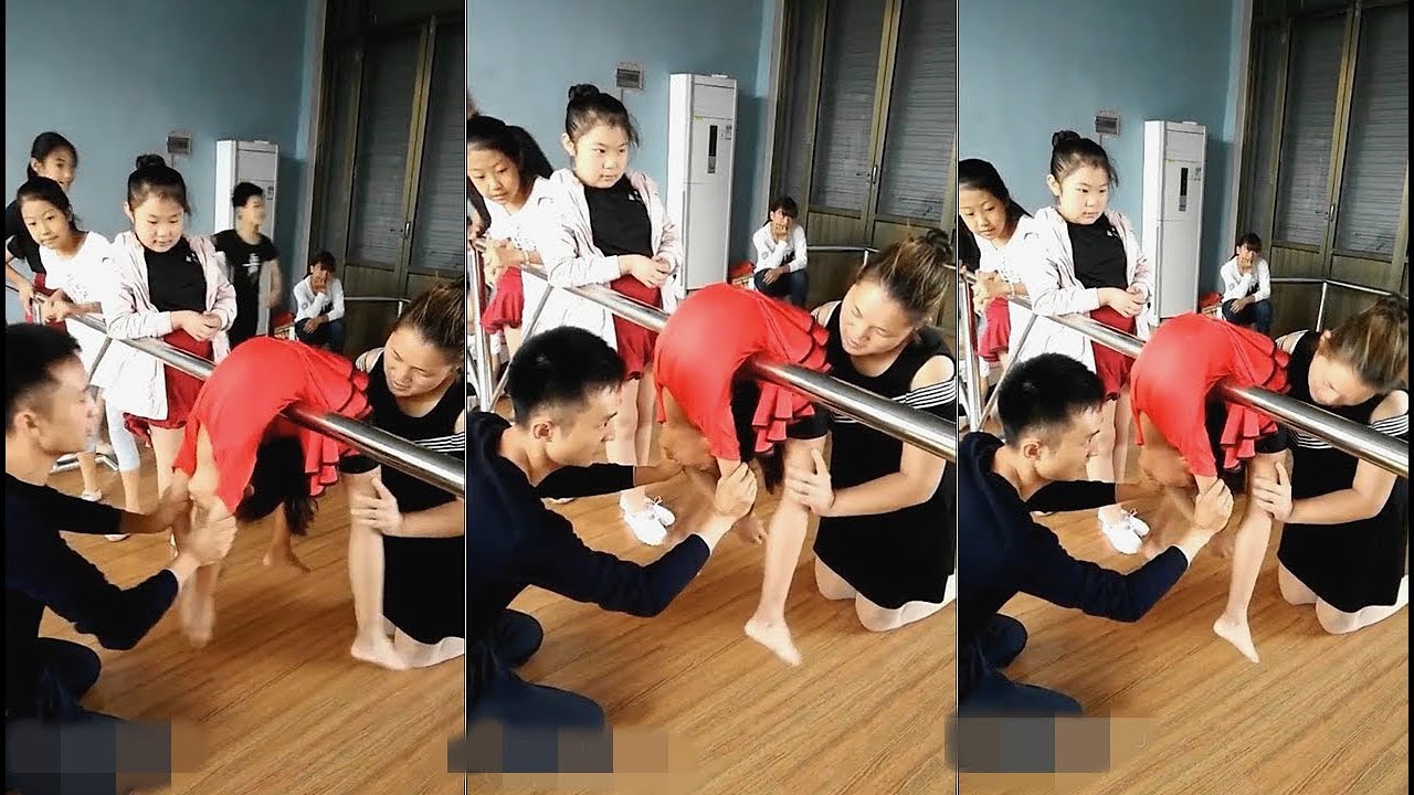 Advanced stretching training to improve her flexibility - YouTube