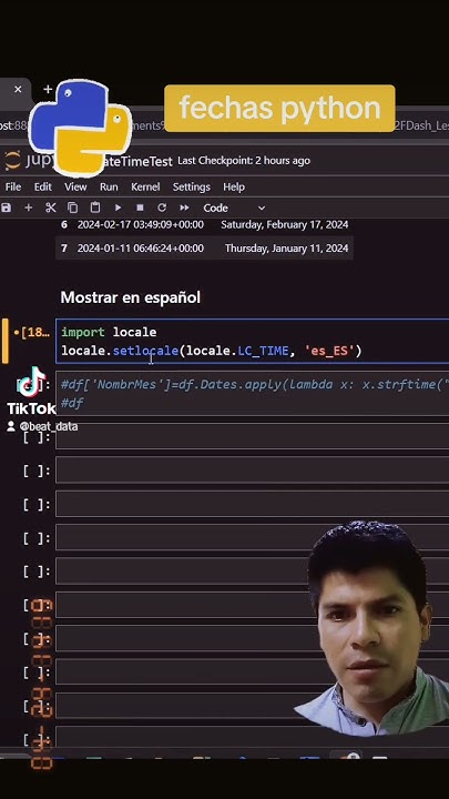 datetime python para traducir fechas de inglés a español #pythonprogramming #python #datetime ...