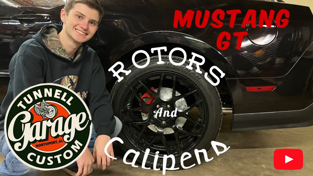 Mustang GT: New rotors and painted calipers - YouTube