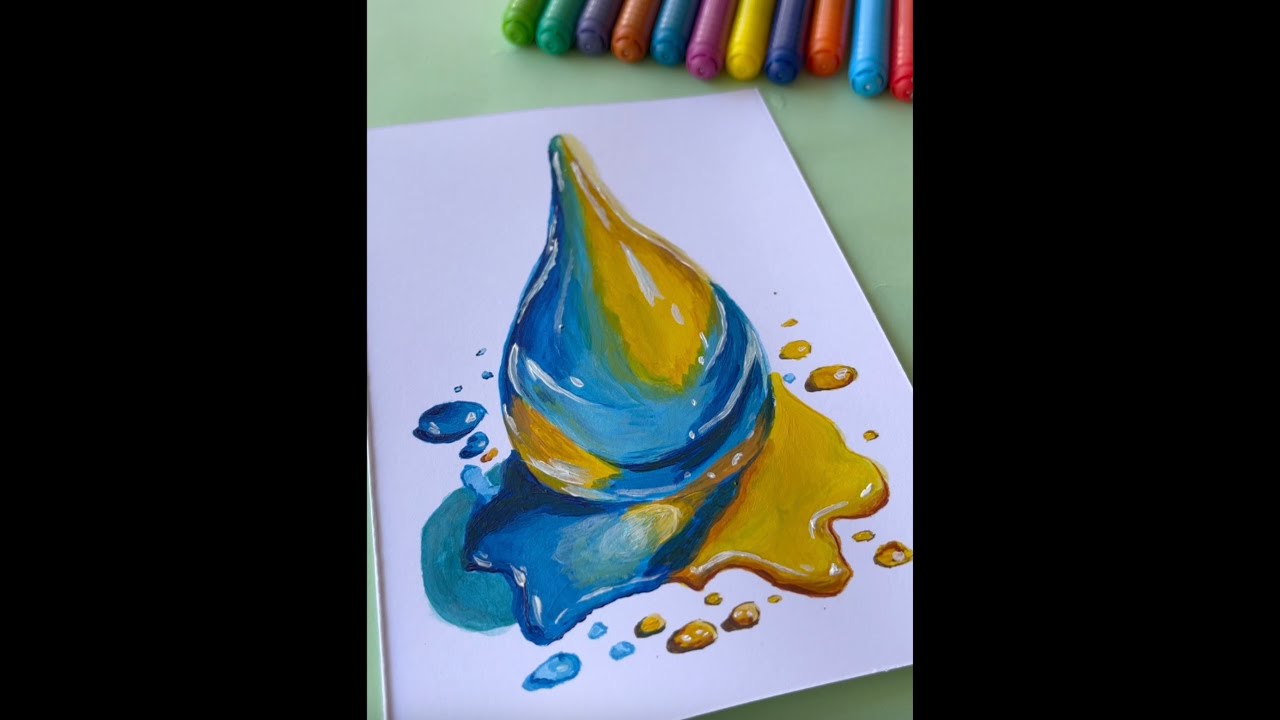 How to paint a realistic water droplet - YouTube