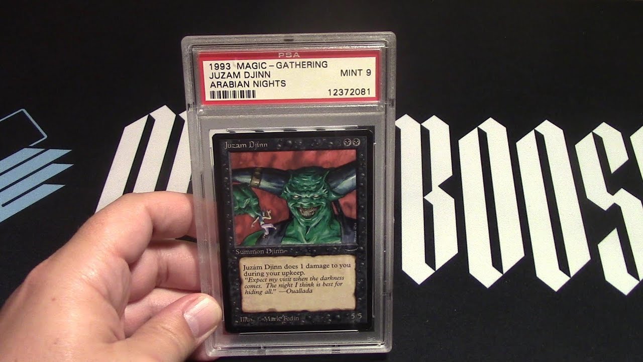 MTG Juzam Djinn PSA 9 Arabian Nights Mint - YouTube