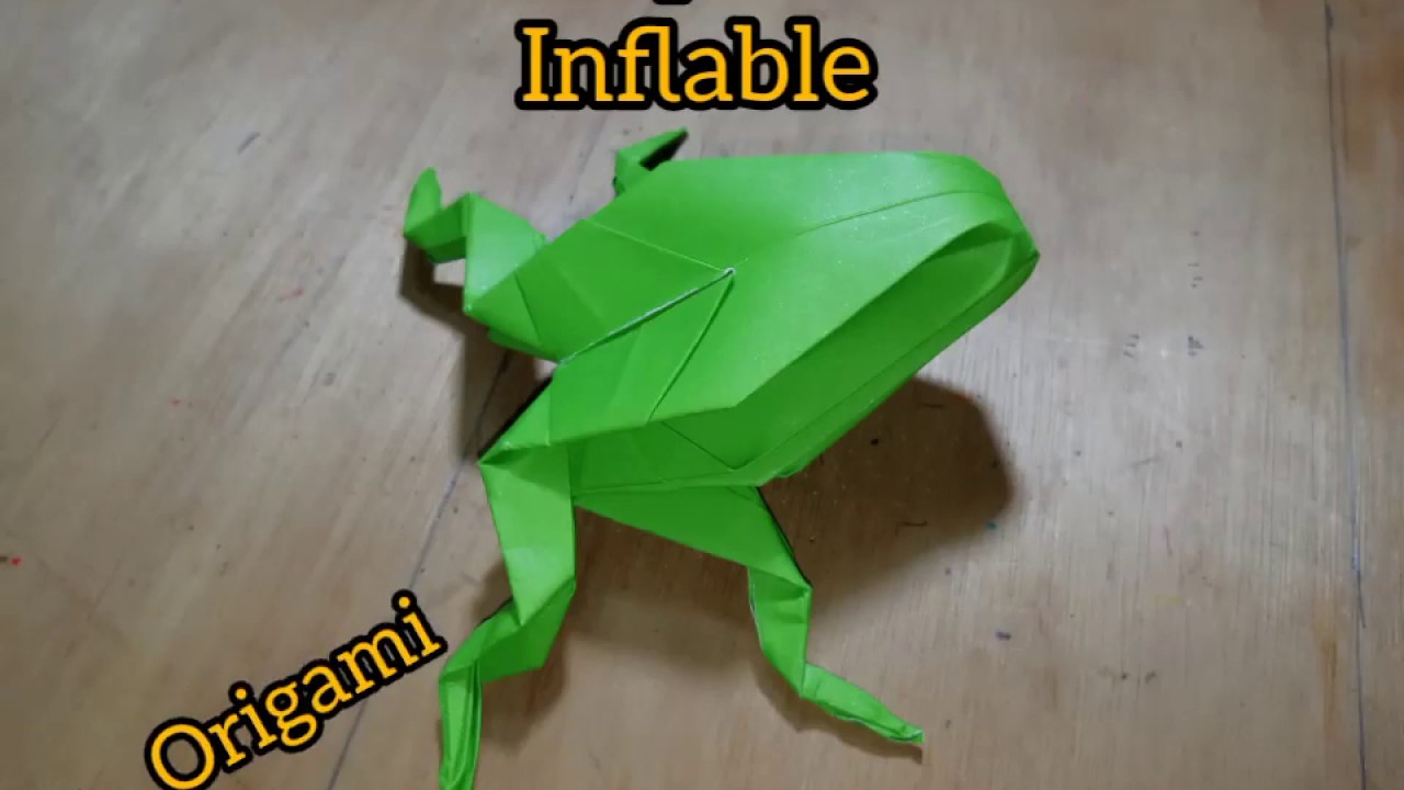 Rana inflable - origami - YouTube