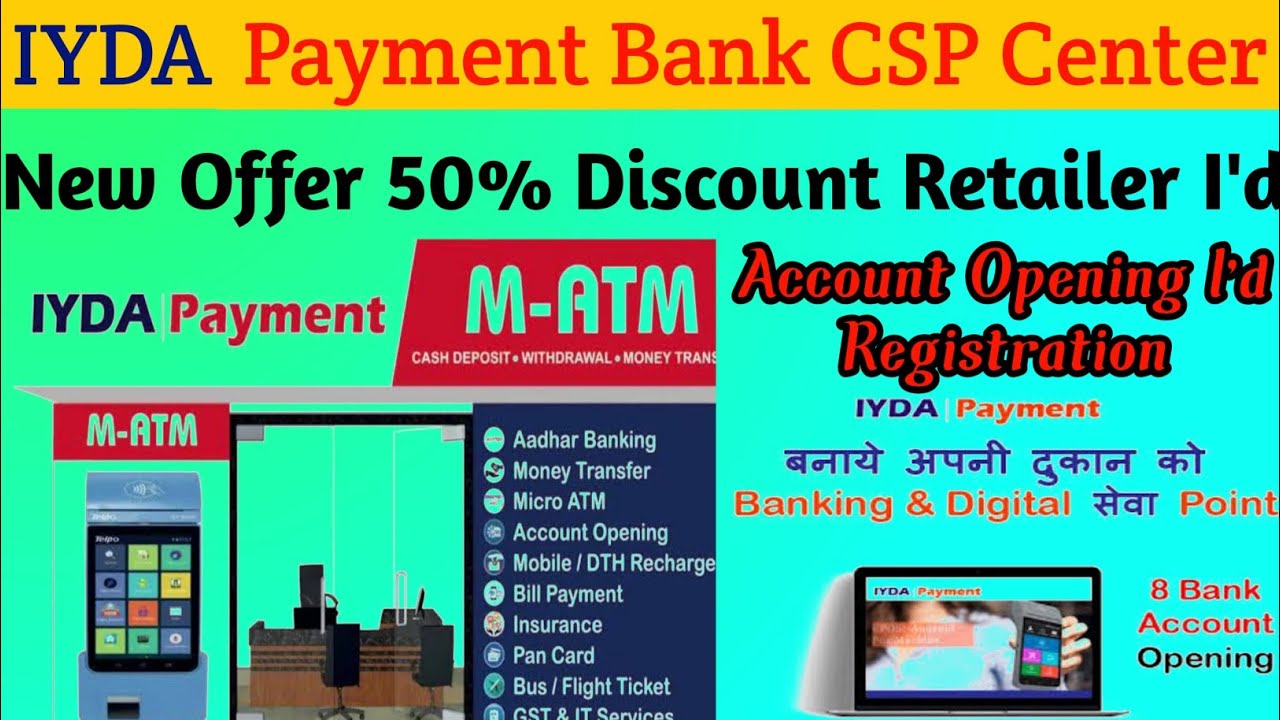 IYDA Payments Csp Center !How to Use IYDA Aeps & Account Opening ...