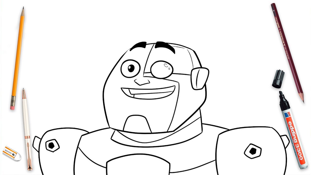 How To Draw Cyborg Easy Step By Step | Teen Titans Drawing Tutorial ...