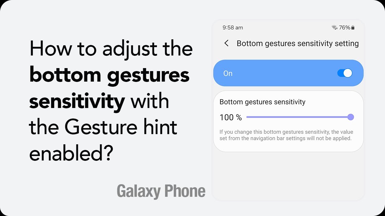 How to adjust the gestures' sensitivity with Gesture hint on your Galaxy phone running One UI 6. ...