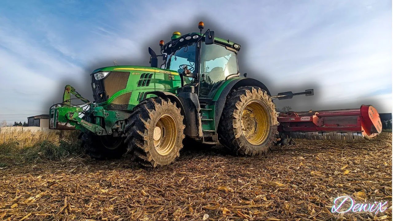 ☆Mulczowanie po kukurydzy☆John Deere 6175r&Maschio☆Gr Richter☆Dewix ...