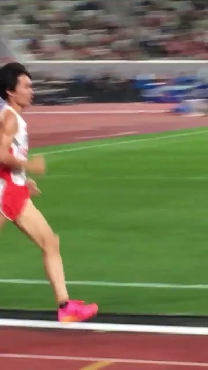 陸上日本選手権10000m 2023 塩尻和也 25周目ラストスパート 男子 グラウンド観戦バックストレート - YouTube