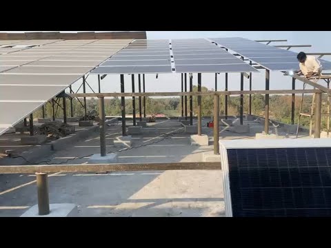 Solar system over head structure || solar panels installation muzaffar ...