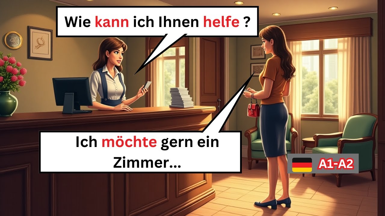 Booking a Room in German: Simple Conversation for Beginners (A1-A2 ...