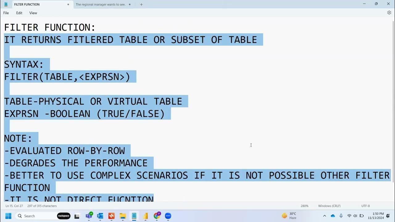 Power BI FILTER Function Explained | Syntax, Inputs, Outputs | Debugging - YouTube