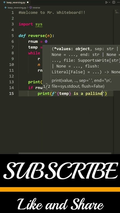 #shorts #python Python program to reverse a number until you get a palindrome. - YouTube