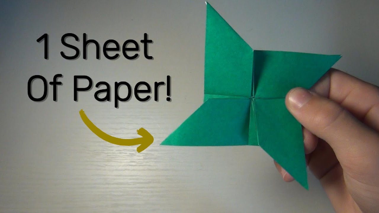 Origami Ninja Star From 1 Piece Of Paper! (Intermediate) - YouTube