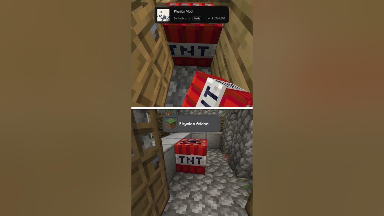 Minecraft Physics: Physics Addon 1.4 (Bedrock) vs Physics Mod (Java ...