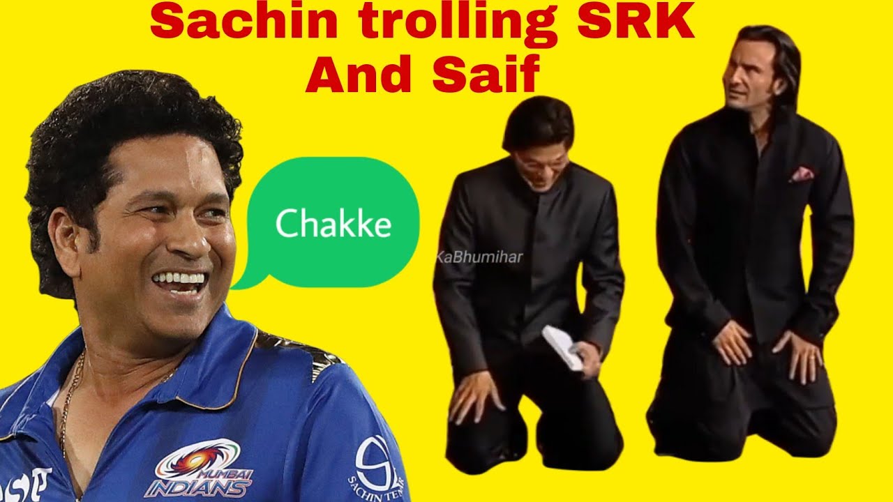 Sachin sir trolling SRK and Saif by calling chaake 🤣🤣🤣 #sachin #srk # ...