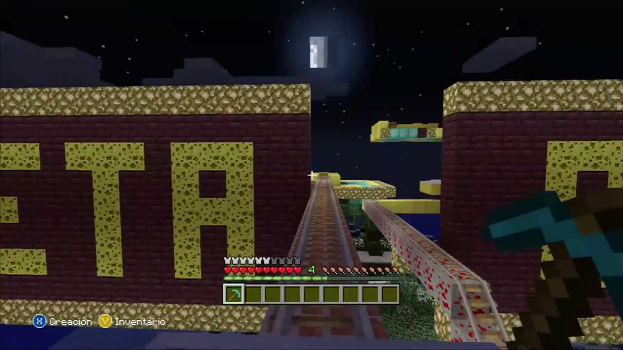 Minecraft xbox 360 Viaje en Rail vagoneta - YouTube