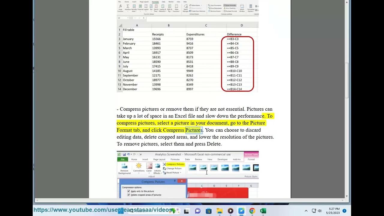 Reduce Size of Excel file - YouTube
