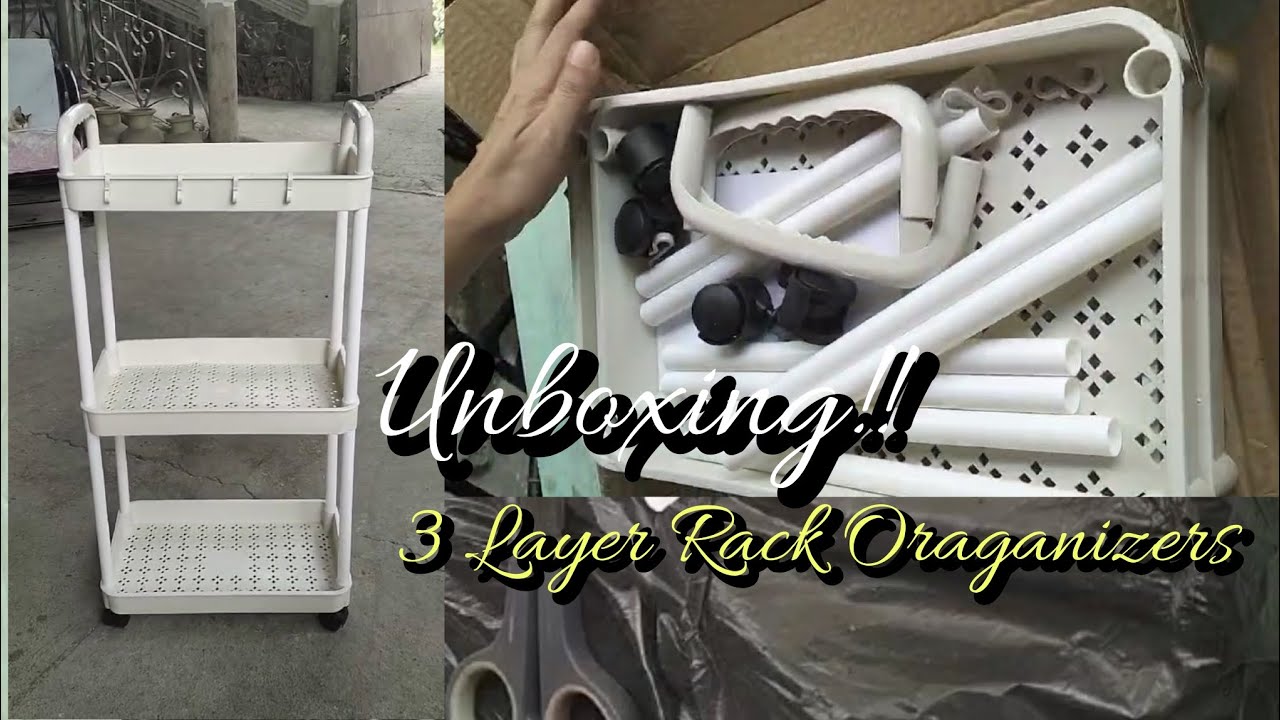 UNBOXING!! 3 LAYER RACK ORGANIZERS - YouTube