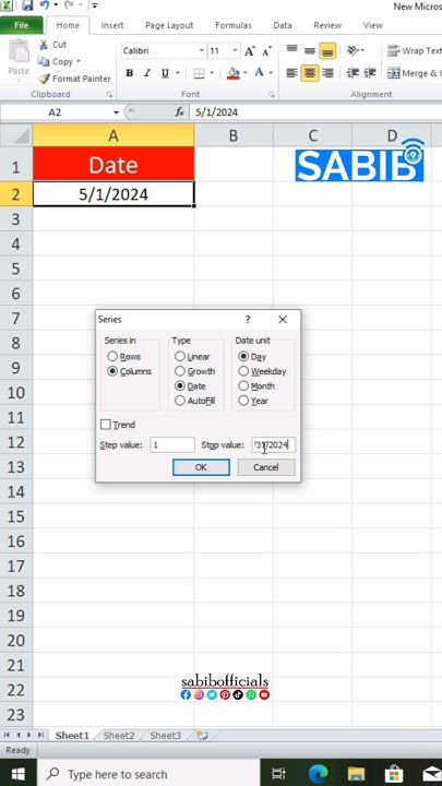 How to automatically write date in Excel tips and tricks 💯💫 #exceltips #tutorial #shortvideo # ...