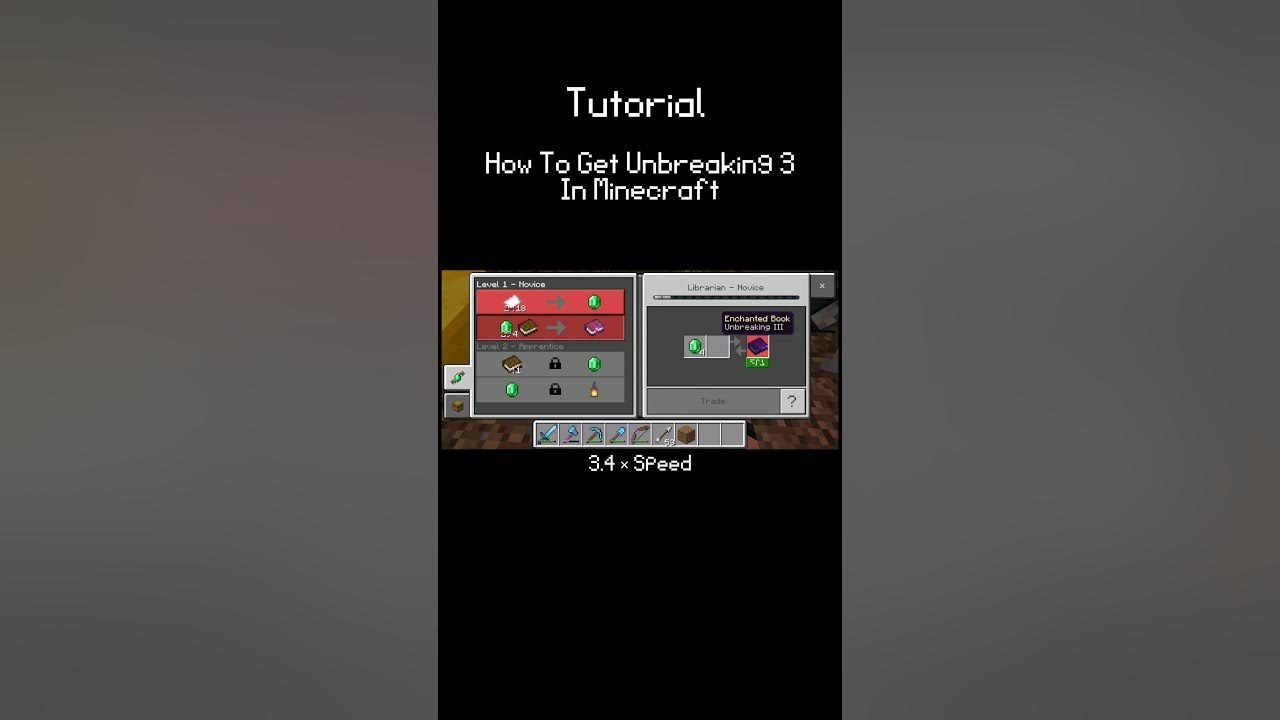 Tutorial How To Get Unbreaking 3 In Minecraft | Minecraft Servival ...