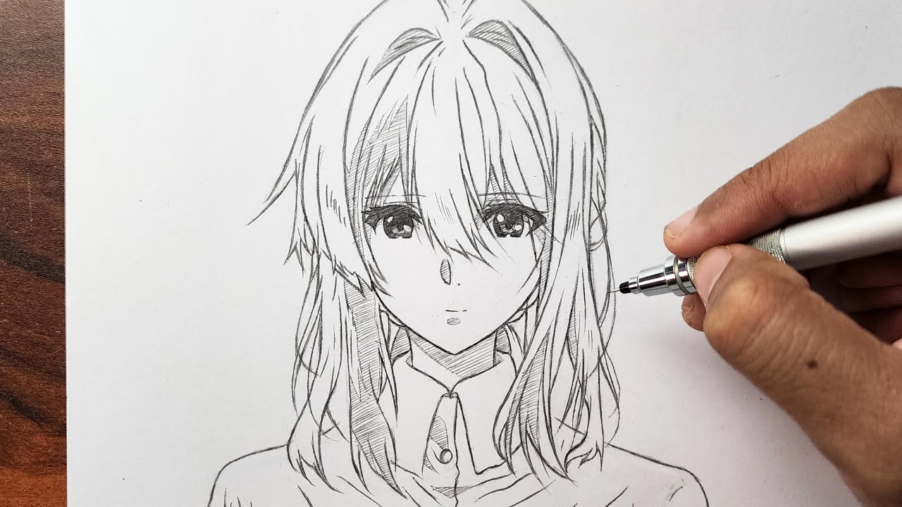 How to draw Violet Evergarden in easy way! | Especially for beginners ...