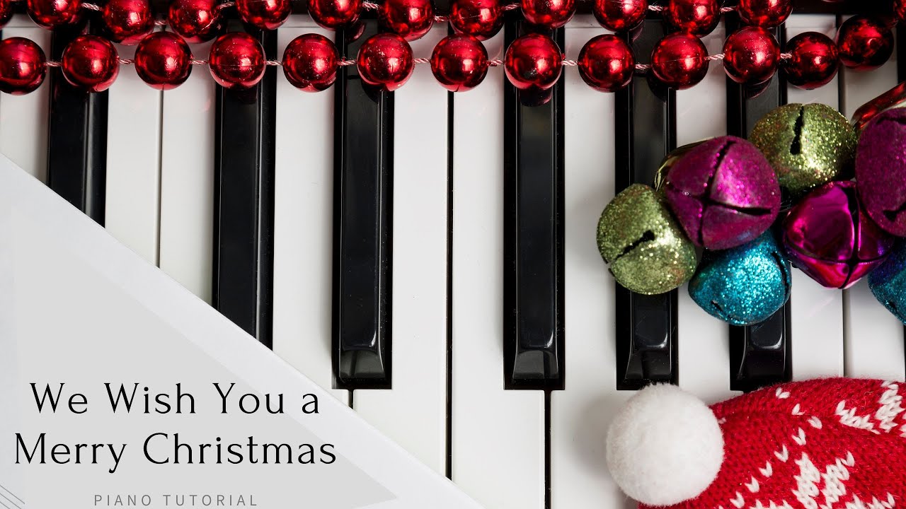 We Wish You a Merry Christmas piano tutorial, beginner, easy - YouTube
