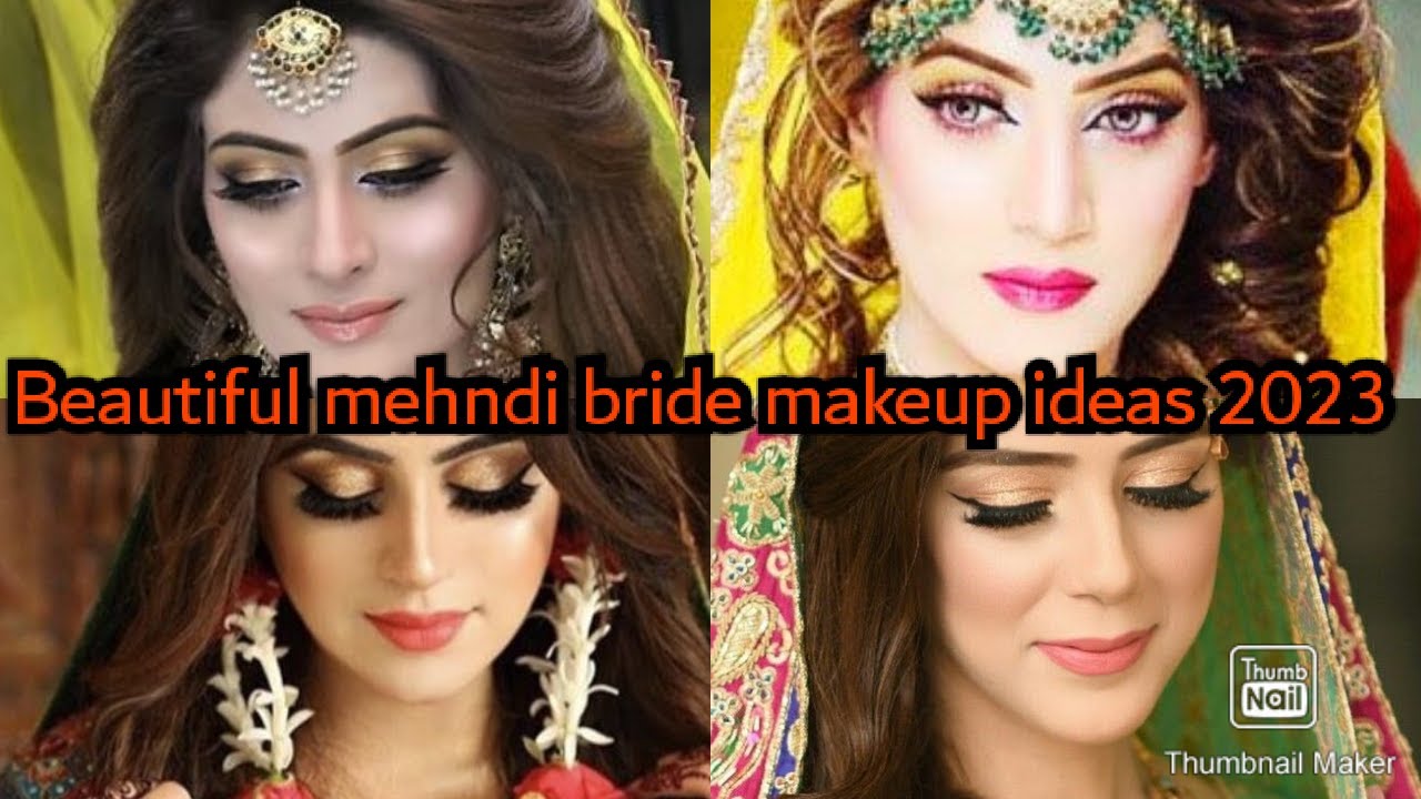 Beautiful mehndi bride makeup ideas 2023/Mehndi Mayou brides makeup ...