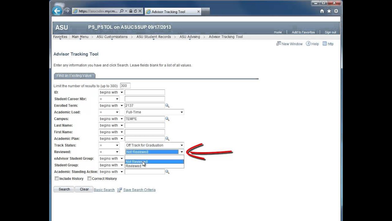 Search for Students using the eAdvisor(r) Tracking Tool - YouTube