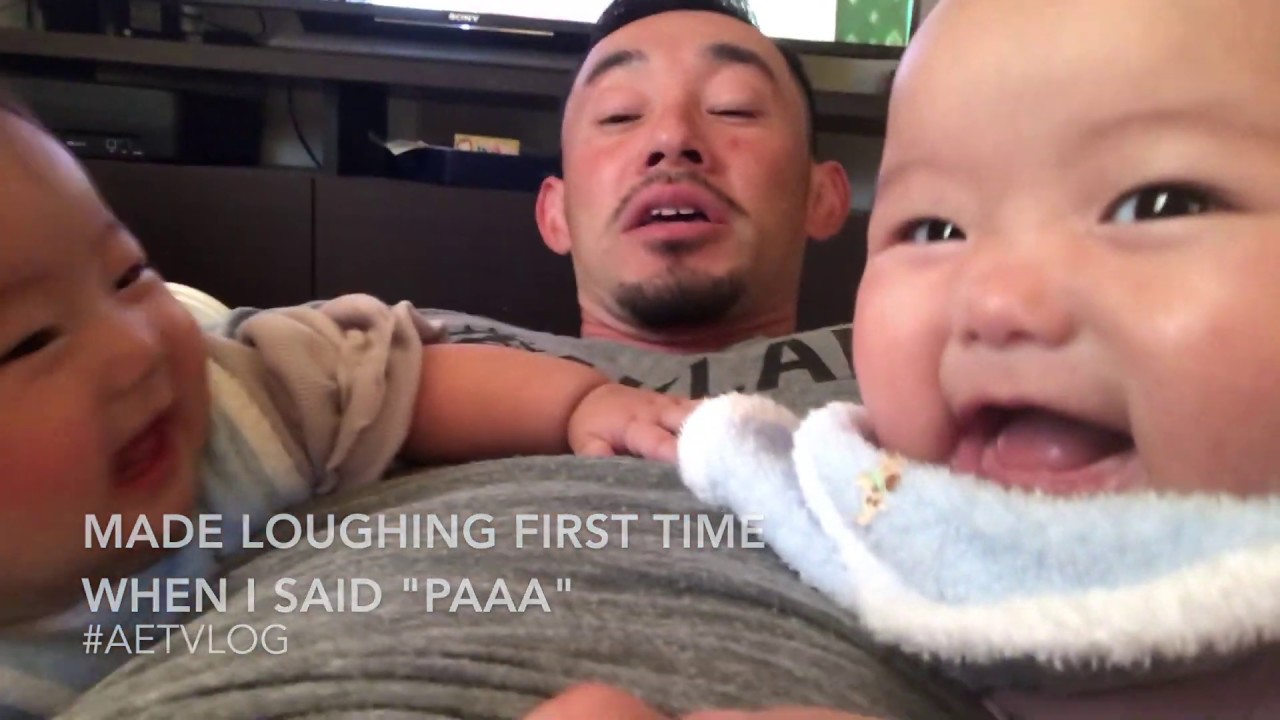 Babies had laughing when i said "PAAA!" #AETVLOG - YouTube