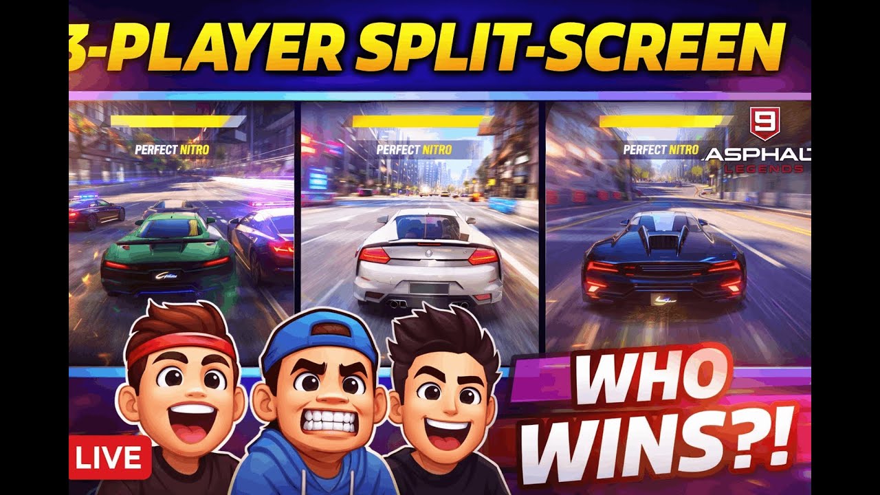 3-Player Split-Screen | Asphalt 9 | PC Steam - YouTube