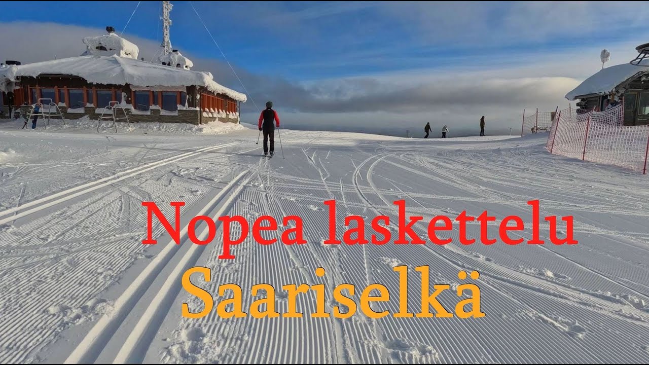 Saariselkä Kaunispää. Nopea laskettelu alas tunturilta - YouTube
