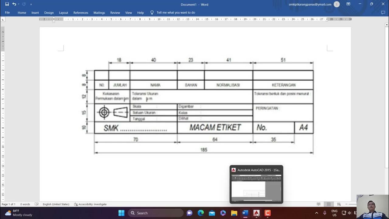 Membuat Etiket dan Setting Kertas Pada Autocad 2015 - YouTube