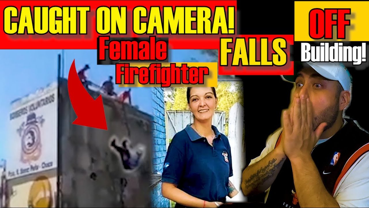 CAUGHT ON CAMERA! FEMALE Firefighter FALLS OFF BUILDING During Rescue ...