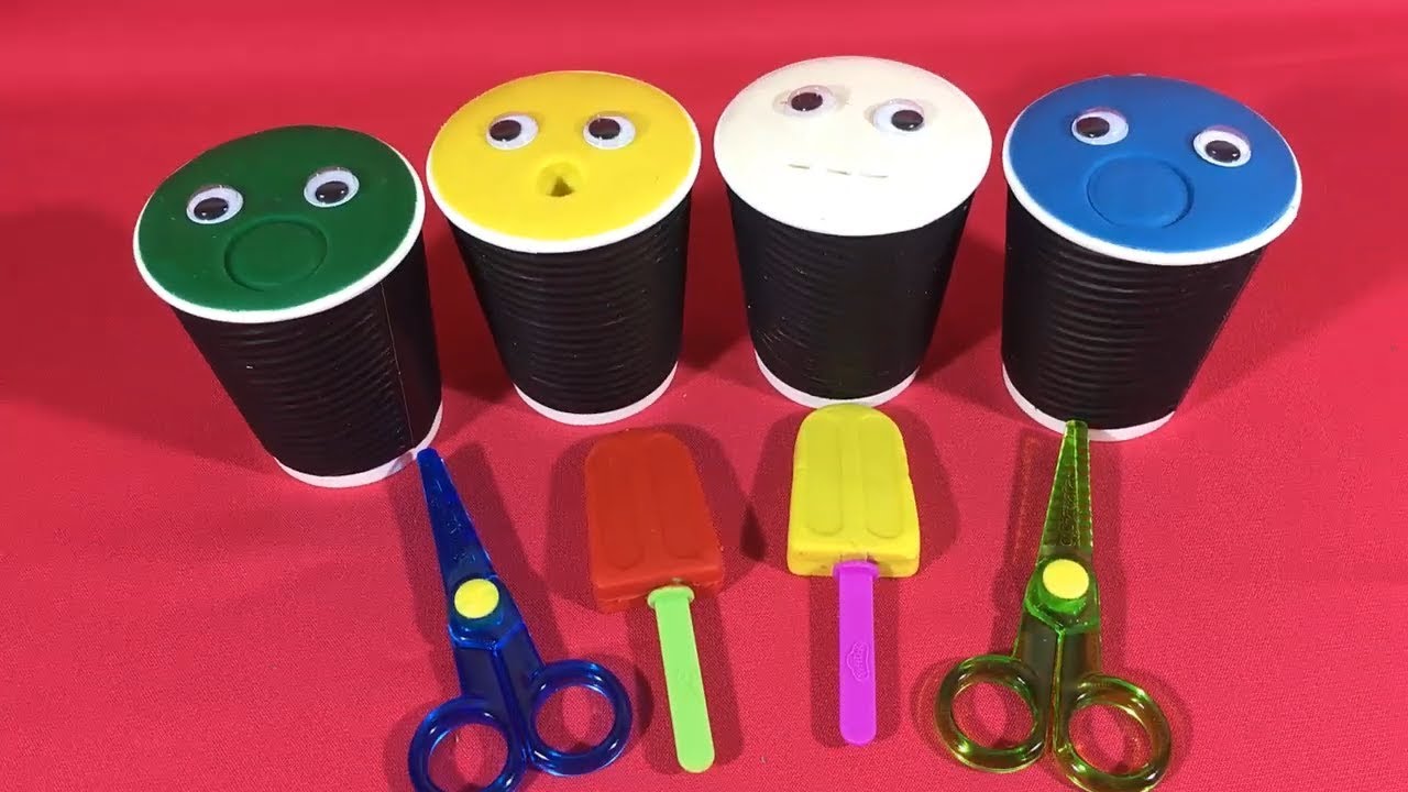 4 Colors Play Doh Ice Cream Cups Kinder Joy Surprise Eggs Toys Batman ...