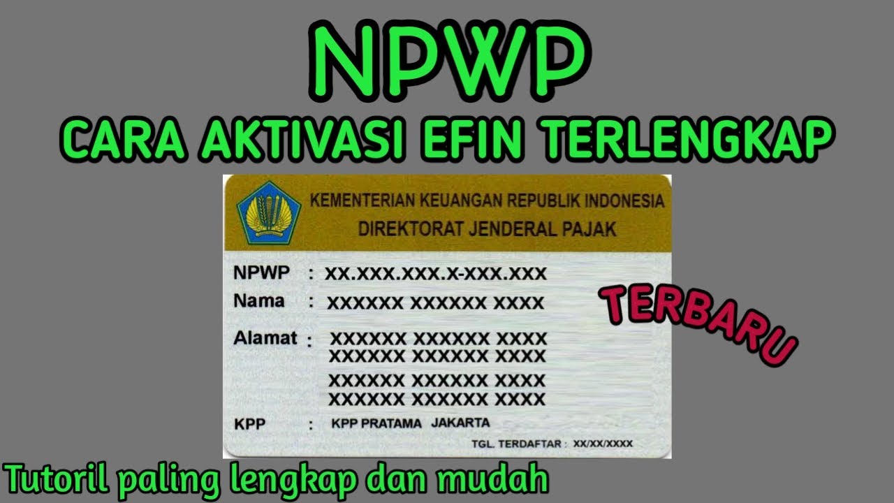 CARA AKTIVASI EFIN NPWP | Tutorial terlengkap dan mudah - YouTube