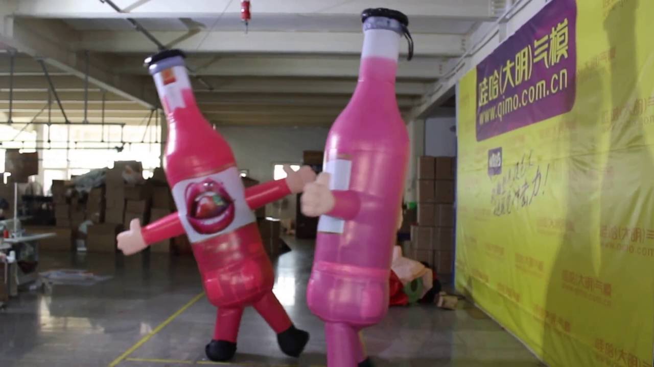 Vivid design custom inflatable bottle costume - YouTube