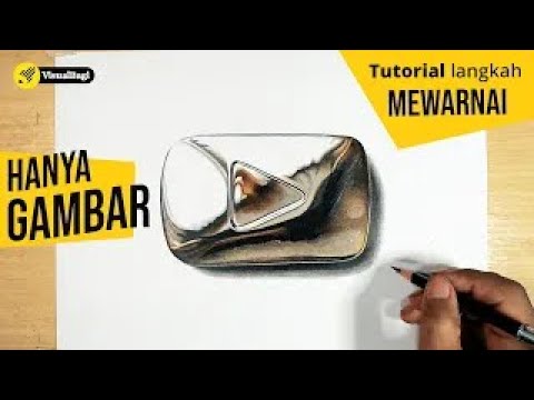 Menggambar Silver Play Button | Gambar 3D | Gambar Realistis - YouTube