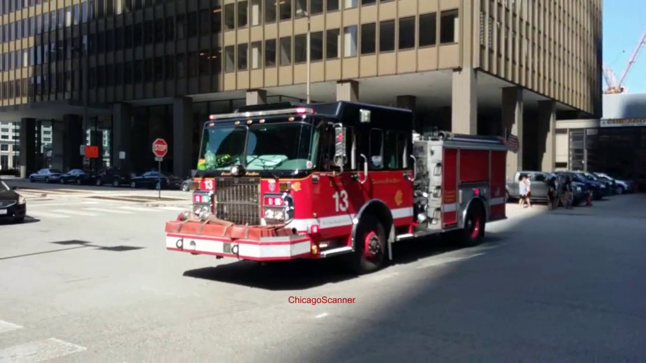 Chicago Fire Department Engine 13 & Battalion 1 Responding - YouTube