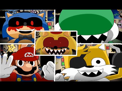 Sonic maniac mania Fnas 1 all jump scares - YouTube