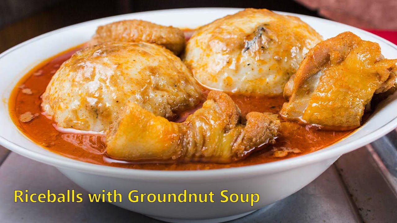 Authentic Ghanaian Riceball & Peanut Soup | Perfect Sunday Dish! - YouTube