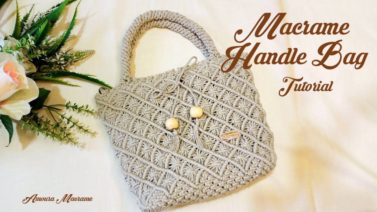 DIY Simple Macrame Bag. Handle Macrame Bag Tutorial. - YouTube