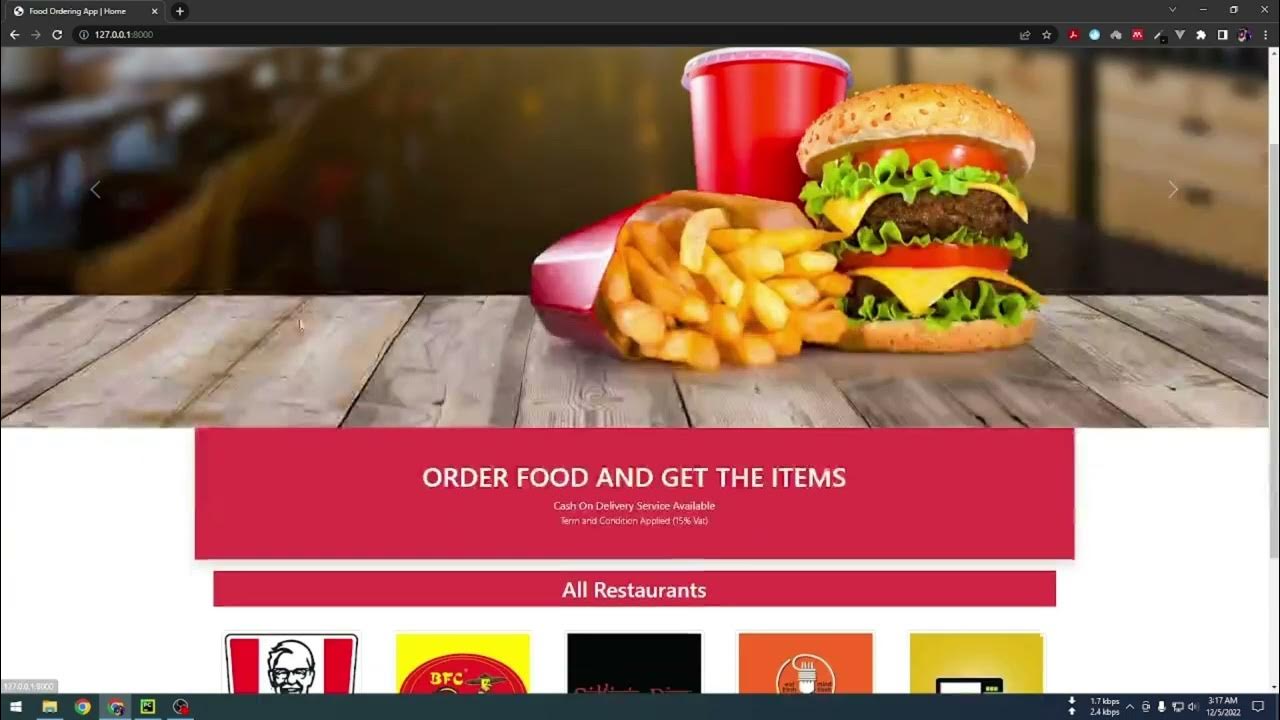 Food Ordering App | Demo | Django Project with Source Code - YouTube
