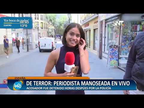 De terror: Periodista manoseada en vivo