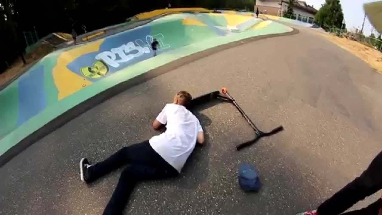 SCOOTER FAIL SMASHES FACE ON LENS! - YouTube